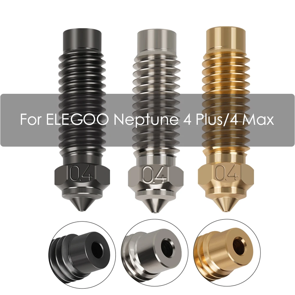 For-ELEGOO-Neptune-4-Plus-4-Max-Hard-Steel-Copper-Nozzles-3D-Printer ...
