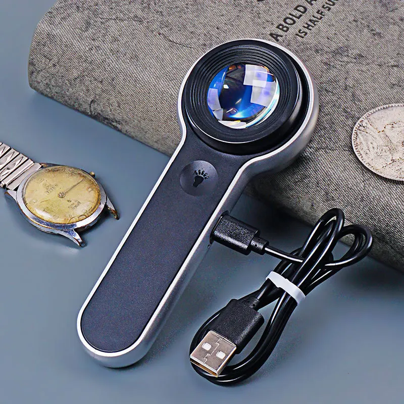 10X-Handheld-Portable-Illumination-Magnifier-Magnifying-Glass-Loupe ...