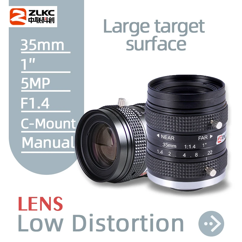 ZLKC-1-Inch-Lens-35mm-Large-Sensor-Size-5MP-F1-4-Manual-Iris-Lens-Low ...