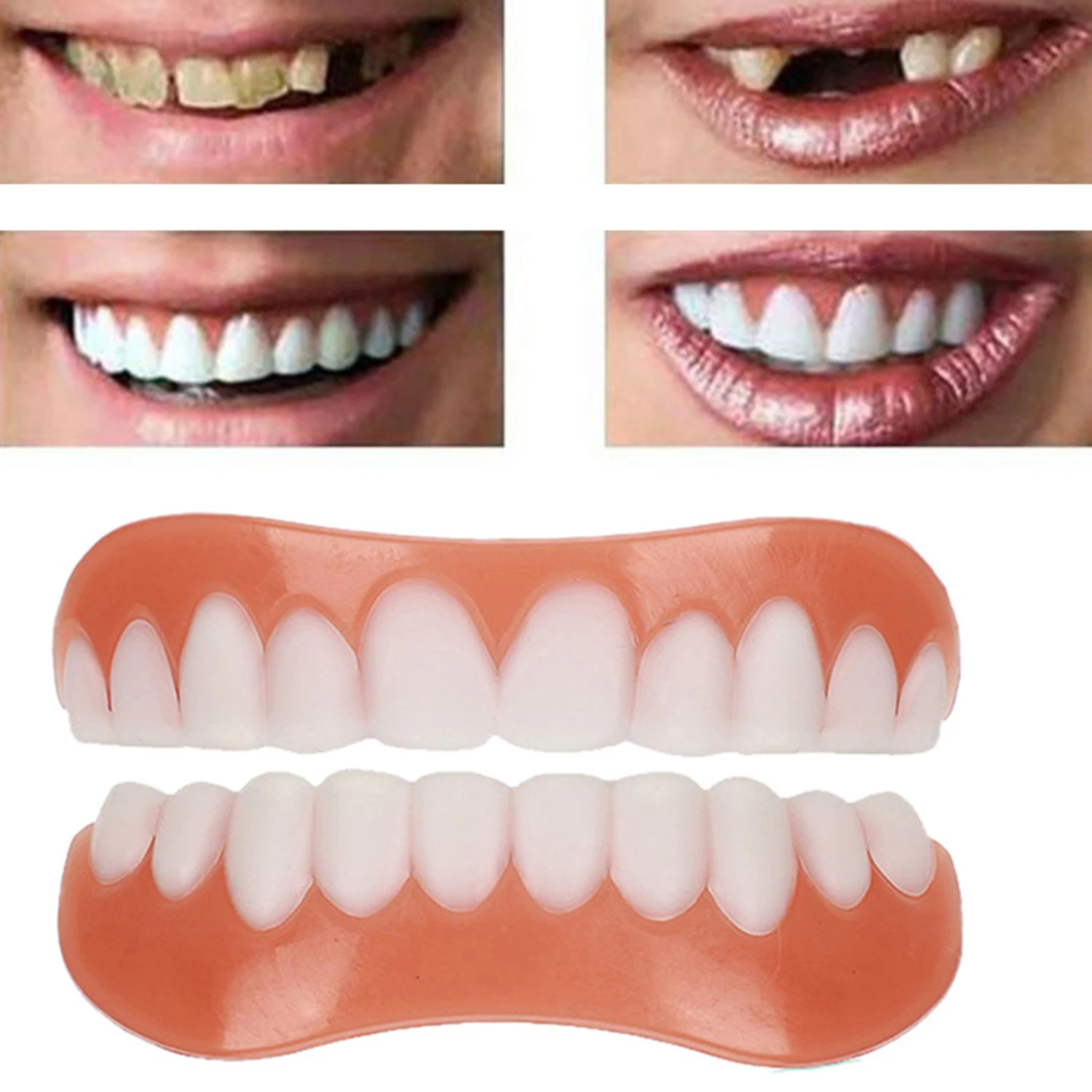False-Teeth-Silicone-Upper-Lower-Veneers-Perfect-Laugh-Veneers-Dentures ...
