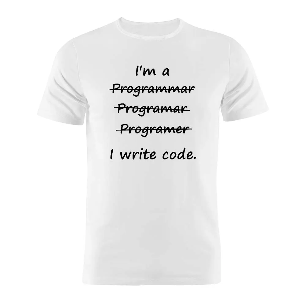 100 Cotton Unisex T Shirt Funny Coder Programmer Developer Sarcasm Coding Programming Joke Git