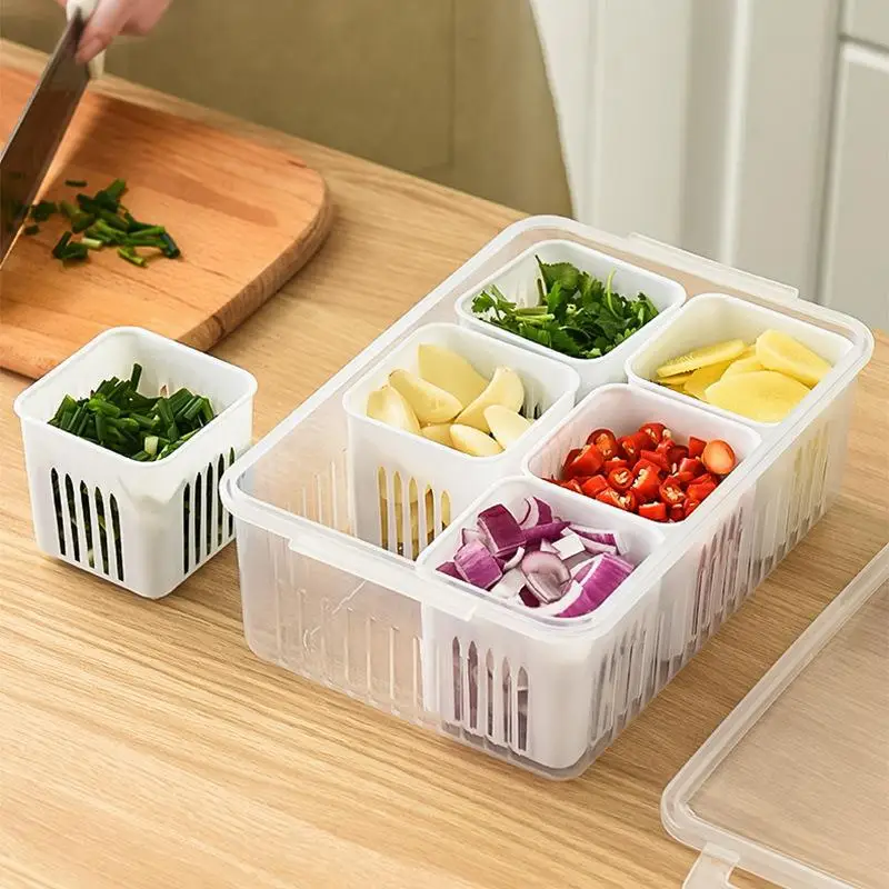 Refrigerator-Storage-Box-4-6-Grid-Food-Vegetable-Fruit-Storage-Box ...