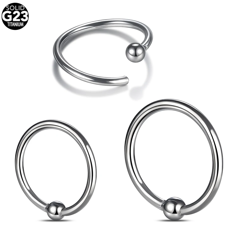 1PC-G23-Titanium-Captive-Bead-Ring-20G-Fixed-Ball-Nose-Hoop-Piercing ...