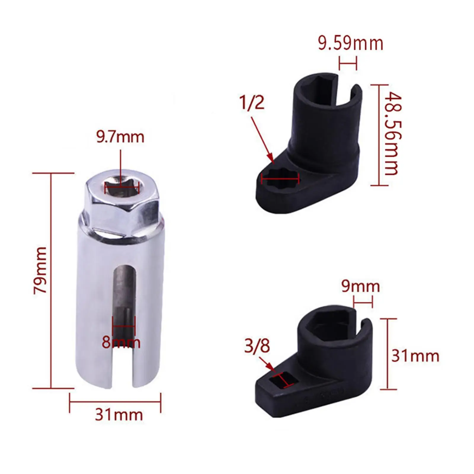 3Pcs Generic O2 Sensor Socket Removal Tool Wrench Steel O2 Sensor ...