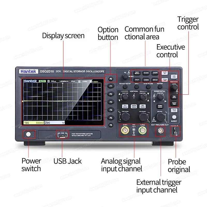 Digital Oscilloscope Sampling Dso2d10 2ch+1ch With Signal Source Signal ...