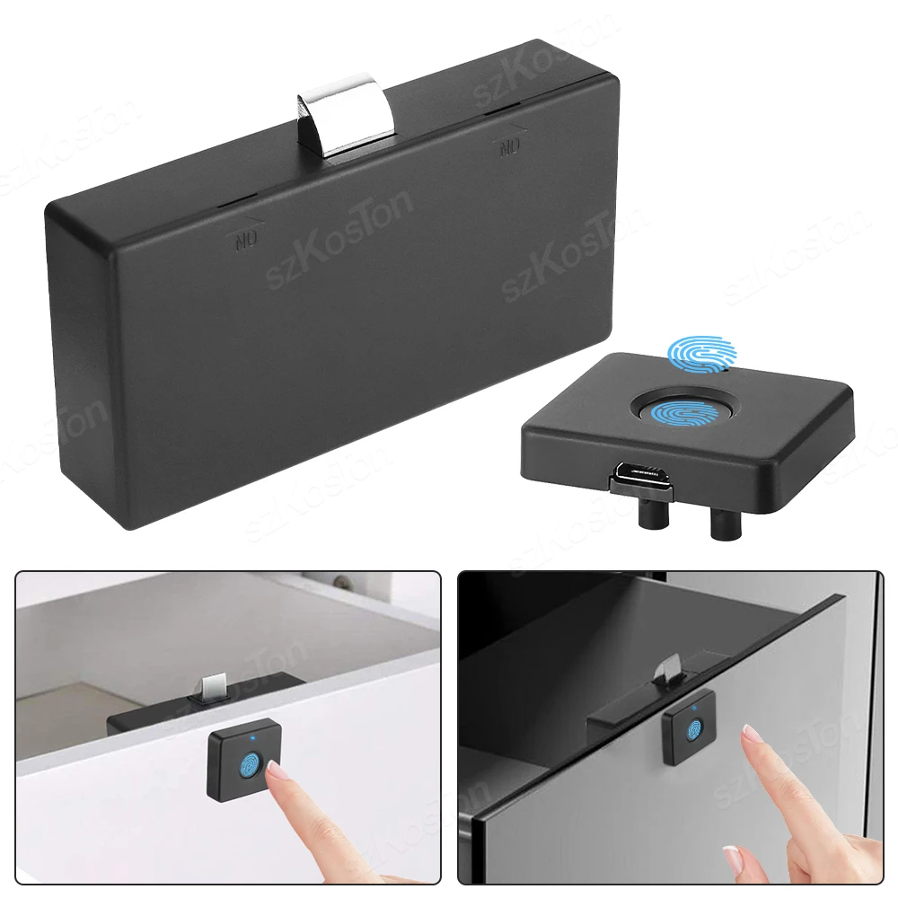 Smart-Biometric-Cabinet-Lock-Black-Keyless-Fingerprint-Locks-Anti-theft ...