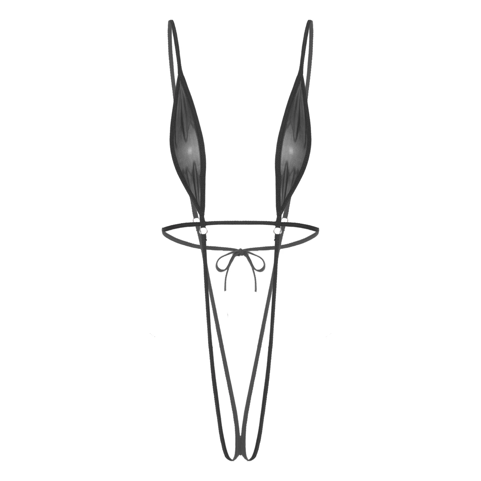 Womens Micro Sling Bikini Monokini Tiny Swimsuit Pool Party Back Lace ...