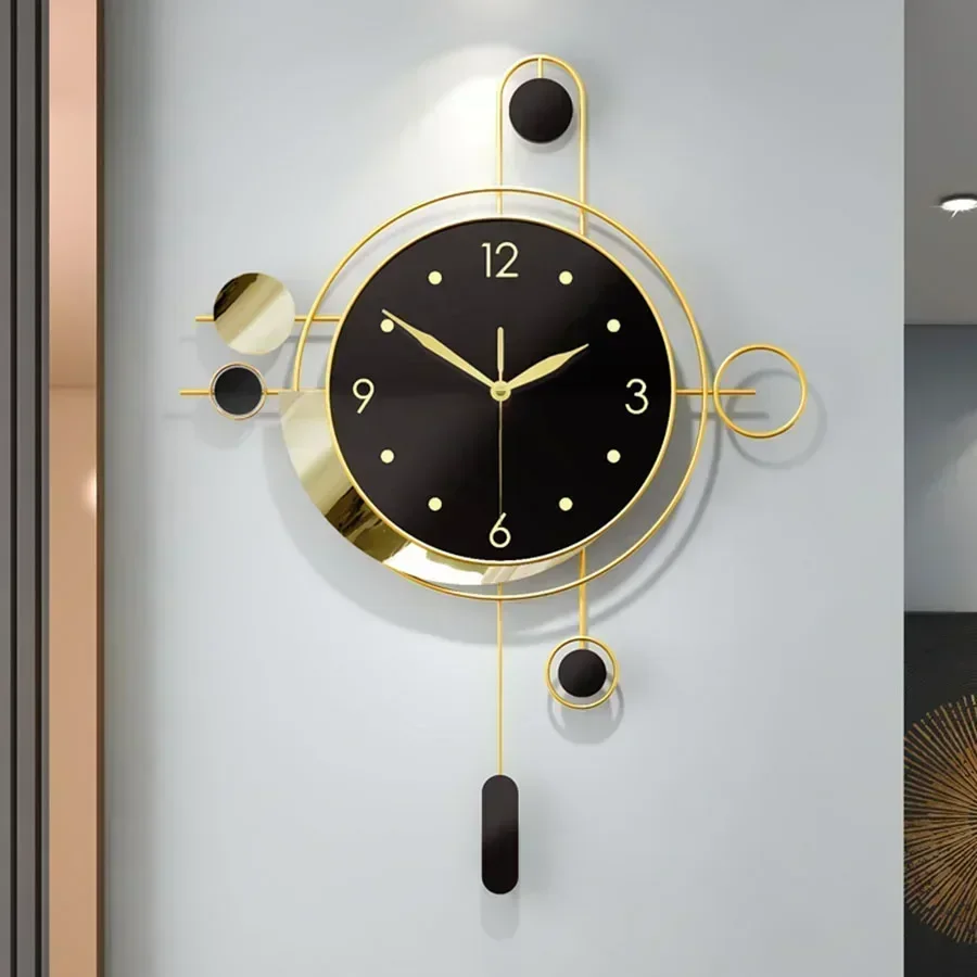Gift-Home-Wall-Clock-Decoration-Elegant-Gold-Art-Round-Hands-Wall-Clock ...