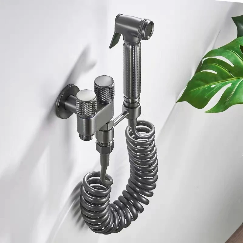 Bidet Faucet Set Double Use Bathroom Bidet Faucet Set Wall Mounted Gray ...