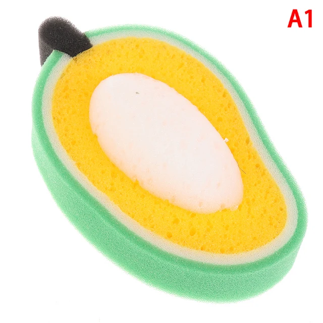 Cute Bath Sponge Fruit Shaped Body Cleaning Sponge Cartoon Bath Sponge ...