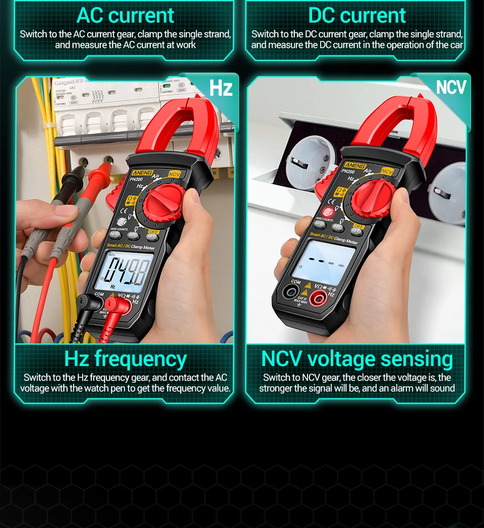 KPN2 ANENG PN200 Digital Clamp Meter DC/AC - Free Shipping Worldwide ...