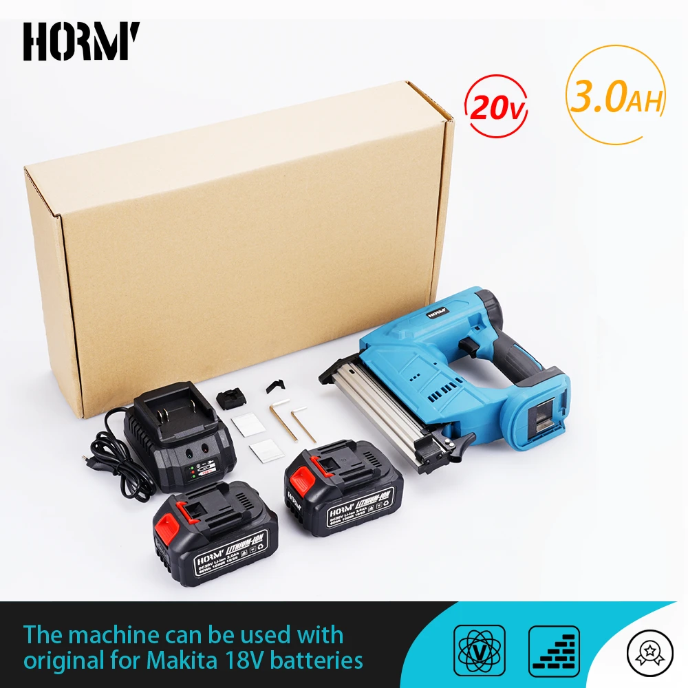 21V Cordless Pneumatic Charging Nail Gun V shaped Alloy Nozzle For ...