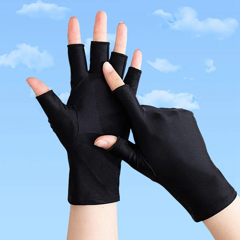 Gants Demi-Doigt artificiel astiques Anti-UV Décontractés pour Femme, Mitaines de Cyclisme et de ...