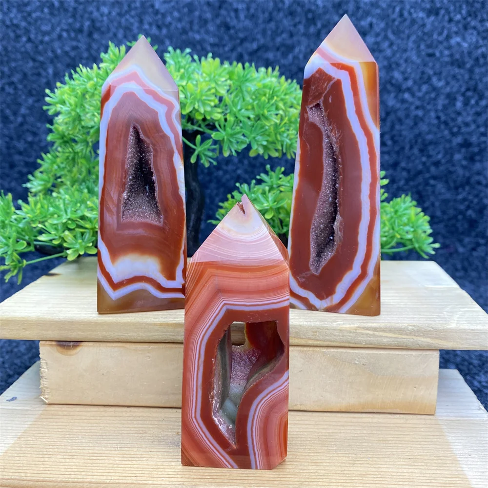 Natural-Ruby-Red-Agate-Geode-Obelisk-Reiki-Healing-Crystal-Wand ...