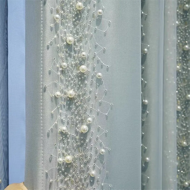 French-Light-Luxury-Pearls-Curtains-for-Living-Dining-Room-Bedroom ...