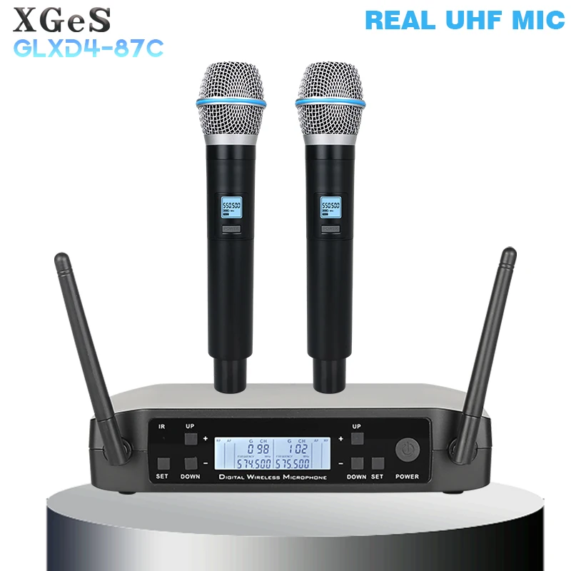 GLXD4-87C-micr-fono-inal-mbrico-profesional-UHF-dispositivo-de-200-canales-PARA-Karaoke ...