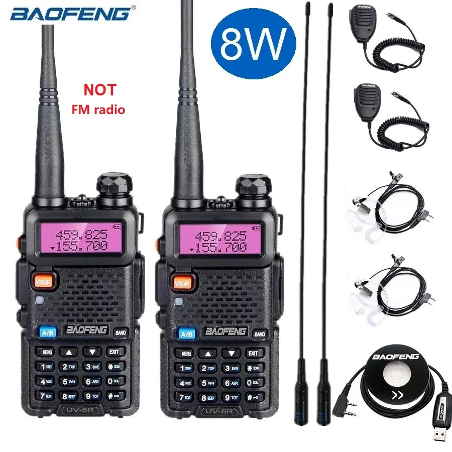 2PCS-Baofeng-UV-5R-8W-Walkie-Talkie-Radio-Scanner-UV5R-Dual-Band-Ham-CB ...