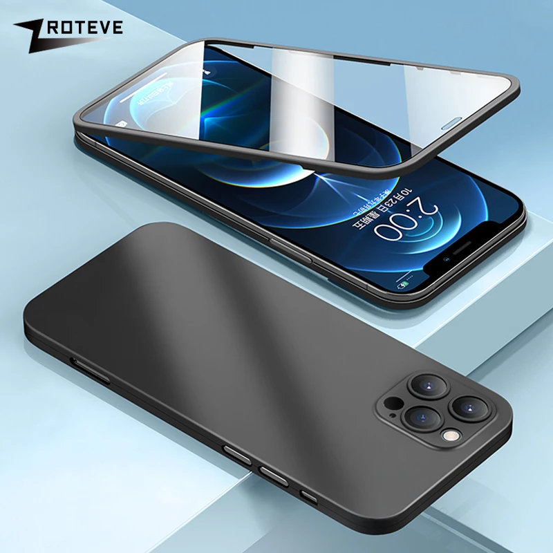 Iphone X Case 360 Full Cover Tempered Glass | Iphone 11 Pro Max Case ...