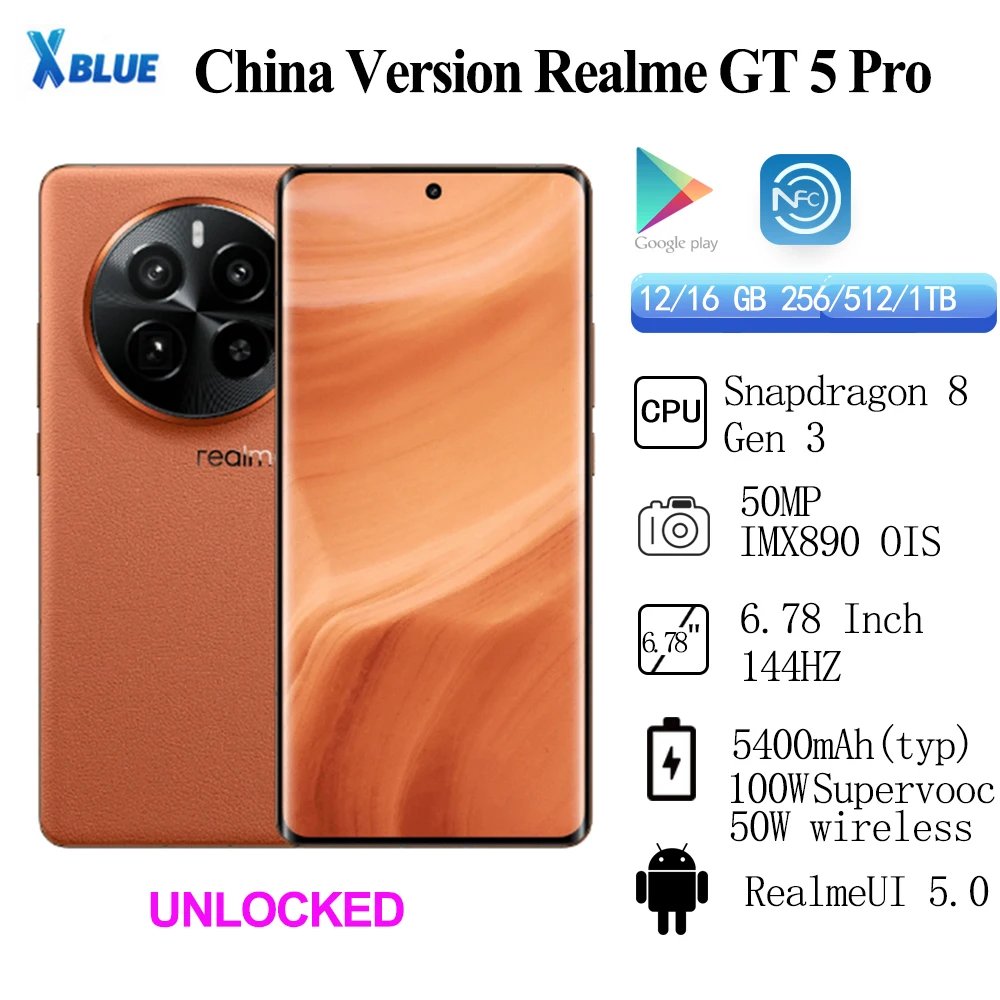 Unlocked-Original-Realme-GT-5-Pro-Snapdragon-8-Gen3-5400mAh-100W ...