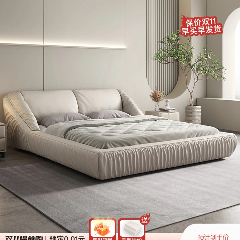 Yili-Genuine-Leather-Bed-Modern-Simple-Master-Bedding-Double-Bed ...