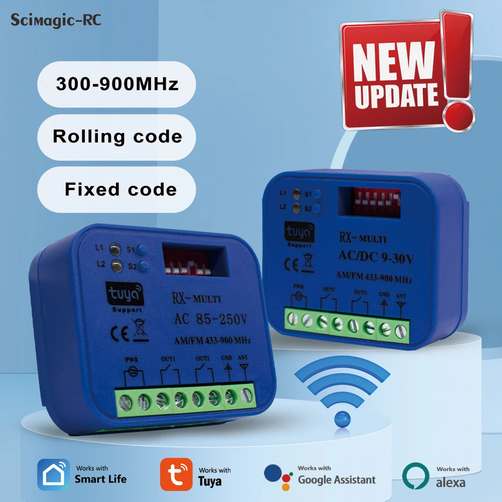 2-Styles-RX-MULTI-300-900MHz-Smart-Gate-Garage-Door-Receiver-WIFI-Tuya ...