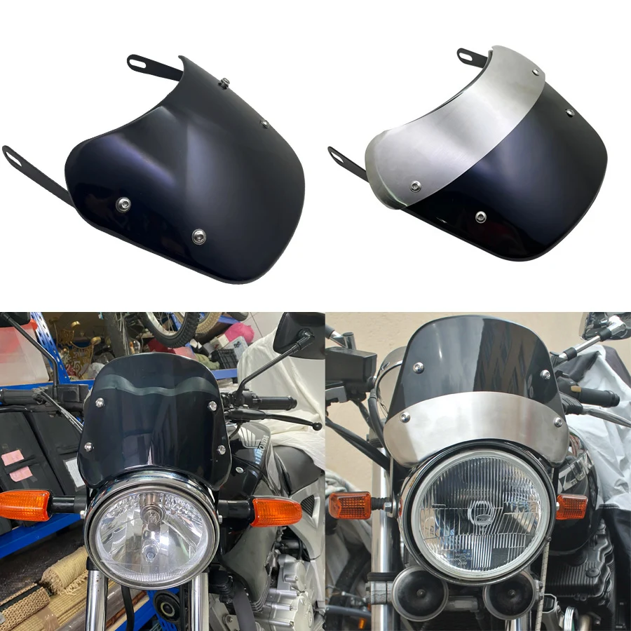 Black-Universal-5-9-45-Motorcycle-Headlight-Windshield-Wind-Deflector ...