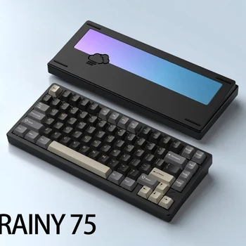 Wob Rainy 75 기계식 키보드, 블루투스 무선 키보드, 게이머 CNC 알루미늄 키보드 개스킷, 핫 스왑, RGB 백라이트 선물