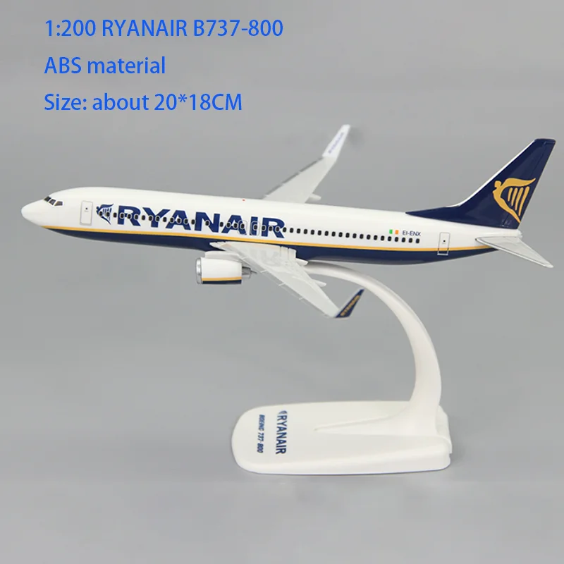 1:200 Scale B737-800 B737MAX8 ABS Plastic Airplane Model Toys RYANAIR ...