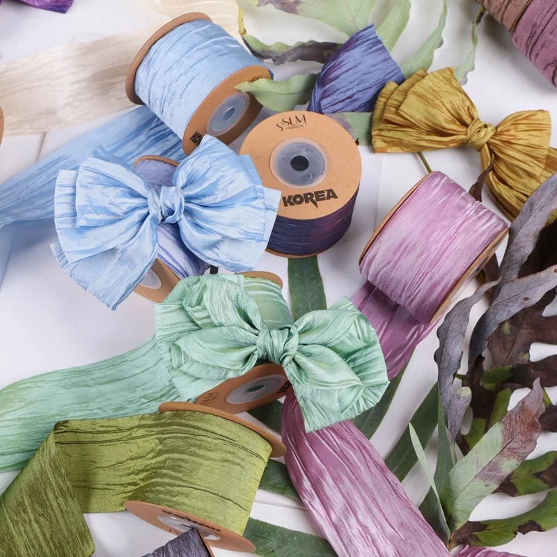 9.5Yards 45-50MM Dreamlike Color Pleated Ribbon 0629R04 Make Bowknots ...