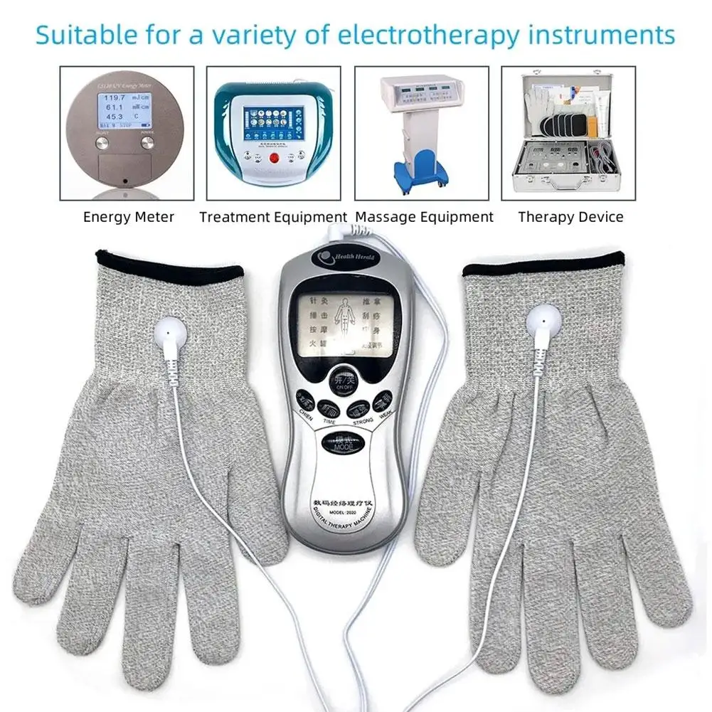 Electrode-Gloves-Tens-Ems-Unit-Muscle-Stimulator-Physiotherapy-For-Tens ...