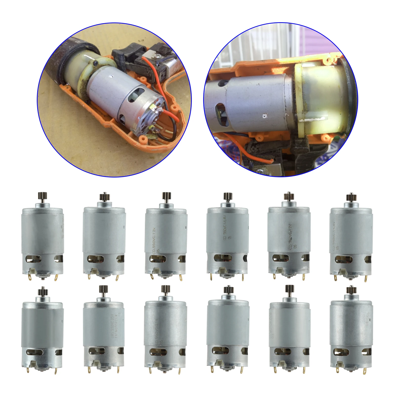 무선 충전 드릴 스크루드라이버용 9/12 톱니 교체 전기 드릴 모터, RS550, 10.8V, 12V, 14.4V, 16.8V ...