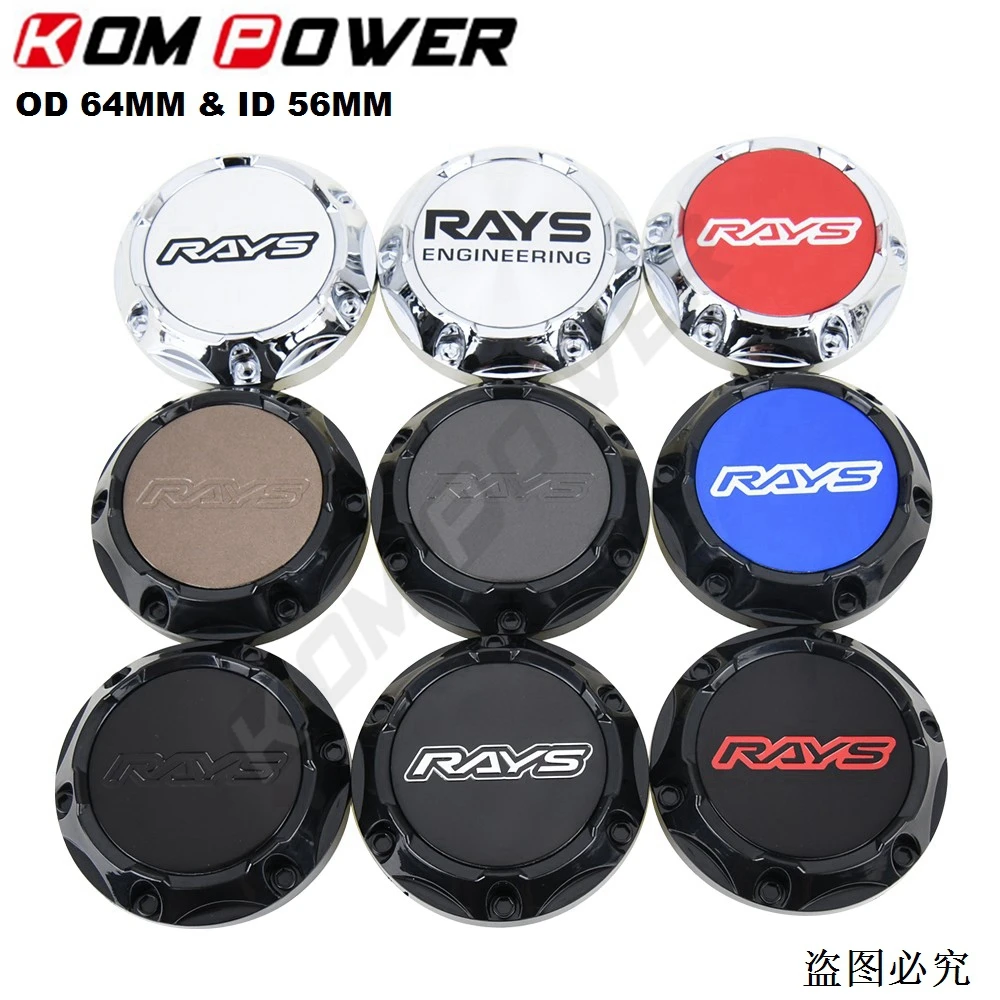 4PCS OD 64MM / ID 56MM Wheel Centre Cap VOLK RAYS Emblem Sticker Cover ...