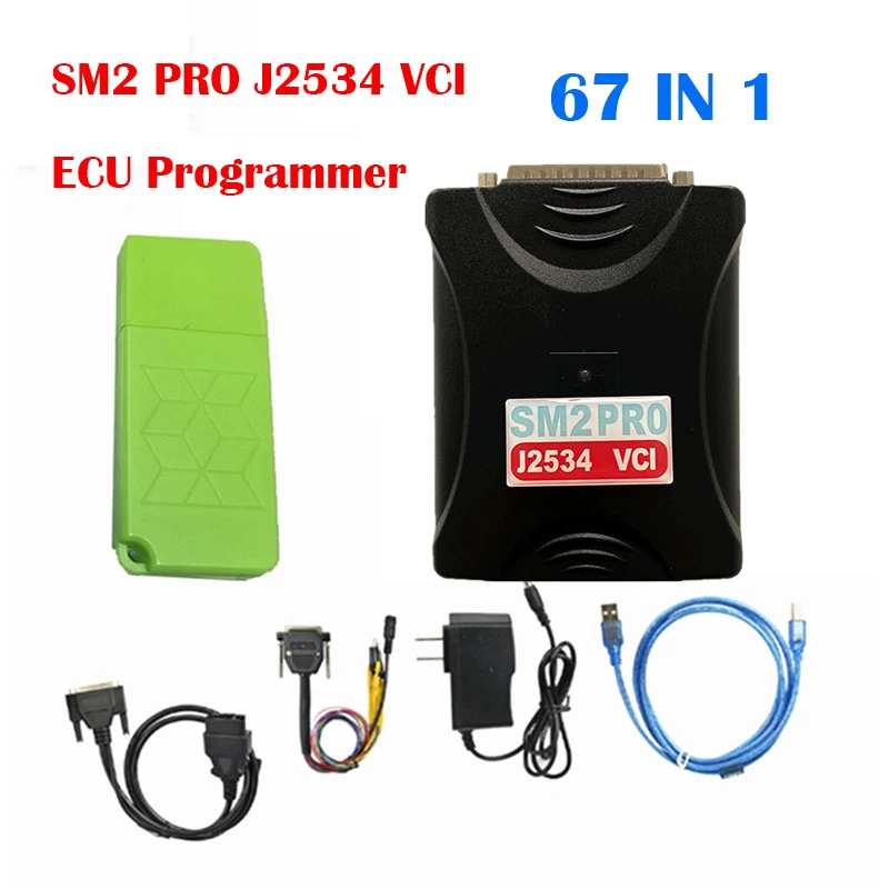 SM2 PRO J2534 VCI Pcm ECU Programmer ECU Chip Tuning Tools V1.20 Dongle 67 IN 1 Read Write FLASH ...