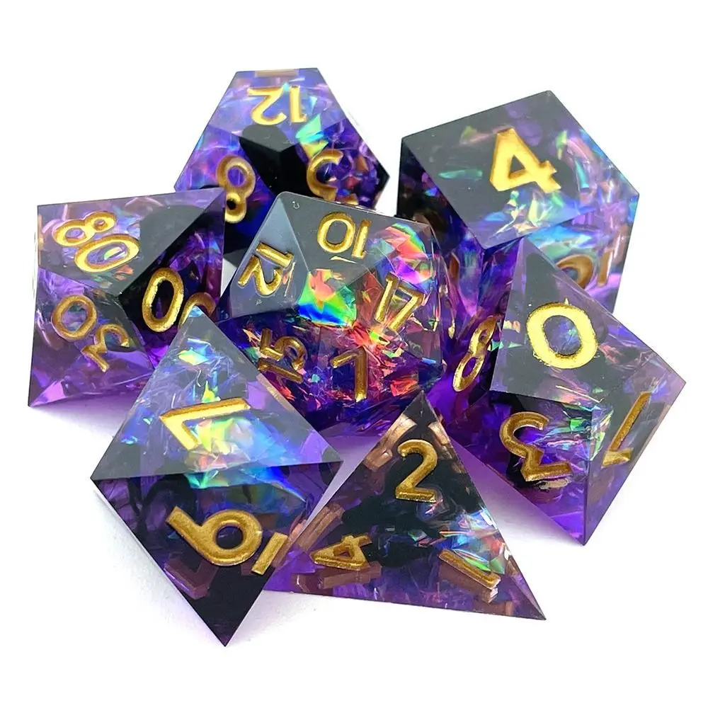 7Pcs-Set-Polyhedral-Resin-Dice-Set-Dices-Table-Games-Accessory-D6-D8 ...