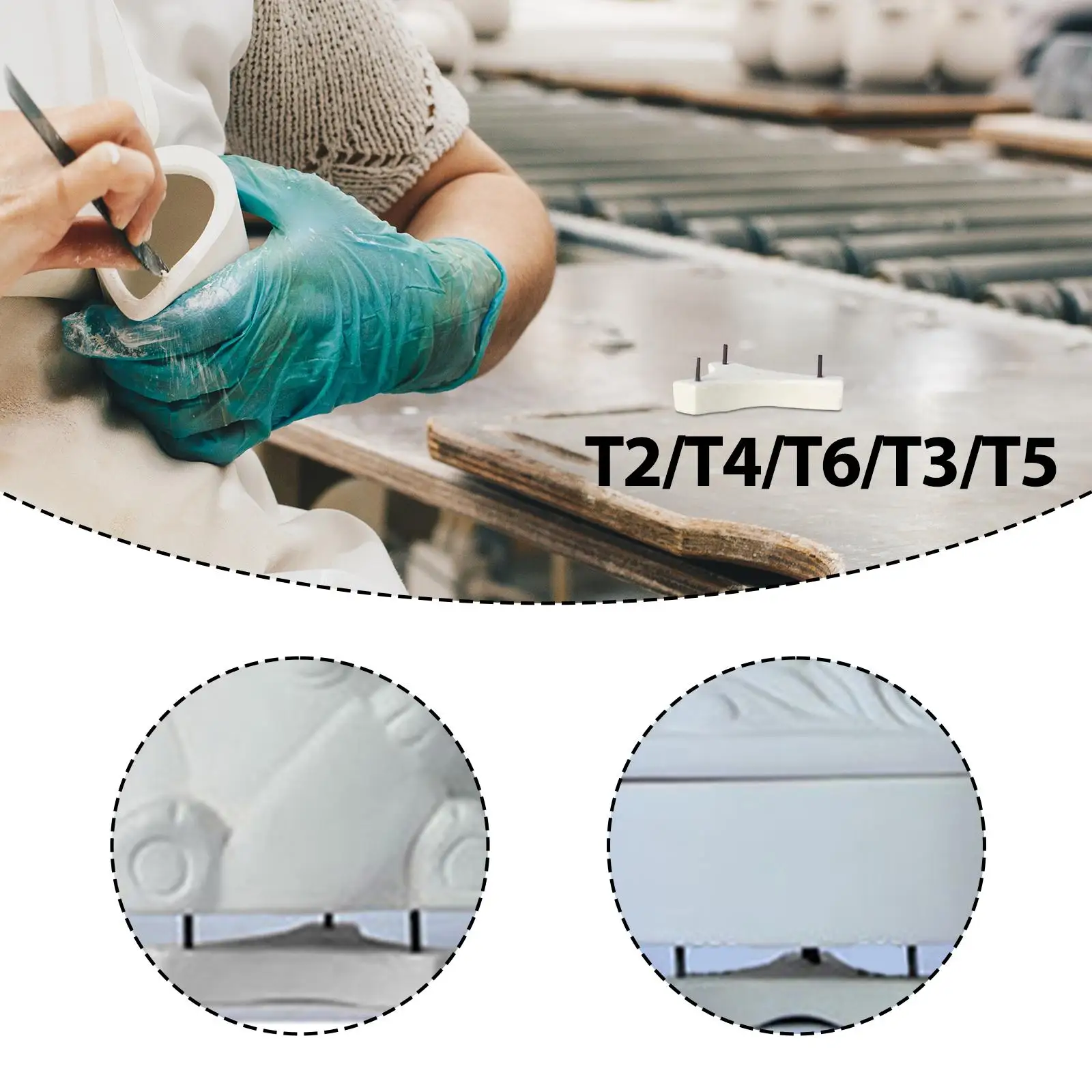 Kiln Stilt 3 Point Reusable,Pottery Tools Refractory for Kilns Firing ...
