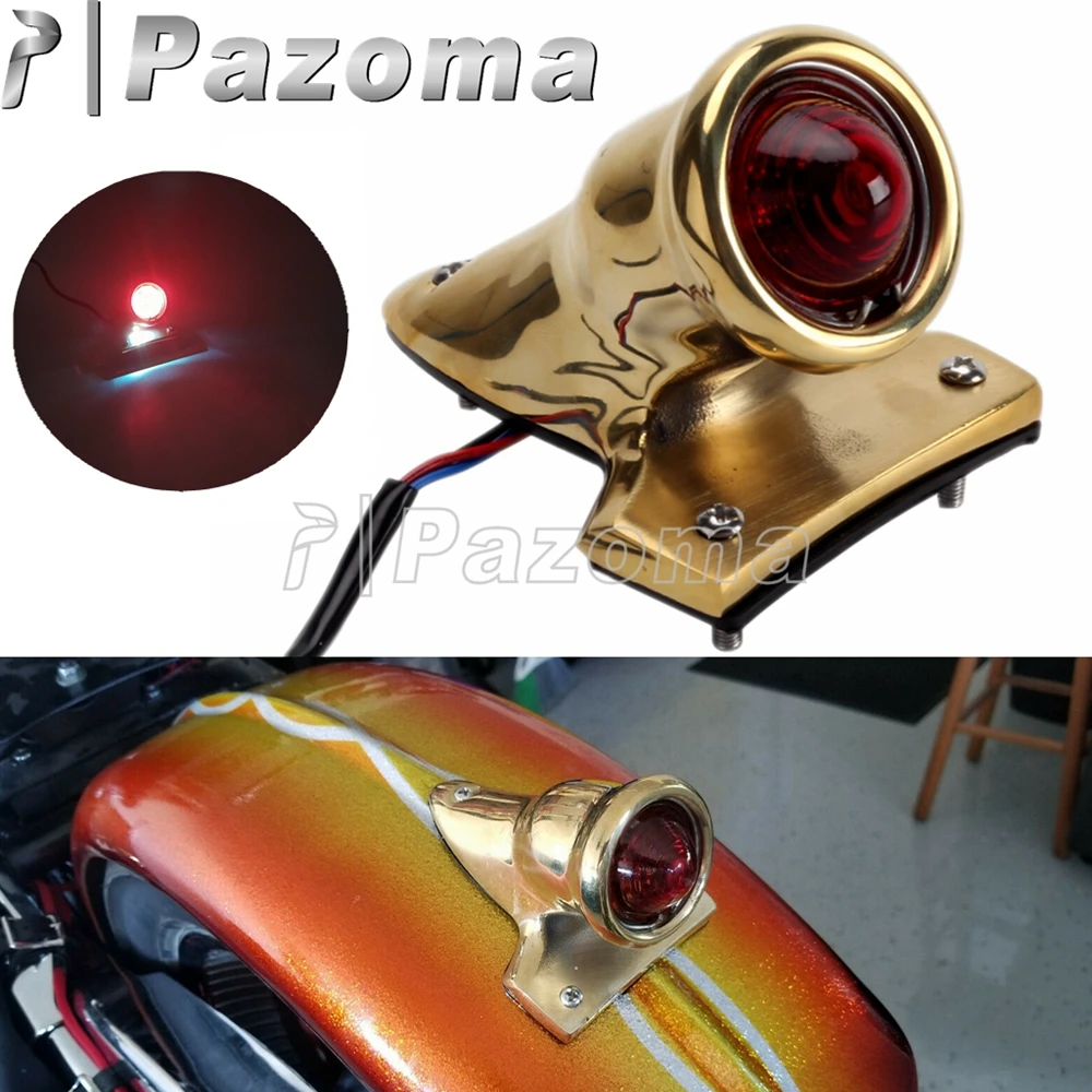 12V-Brass-Vintage-Retro-Taillight-LED-Tail-Brake-Light-Motorcycle-Rear ...