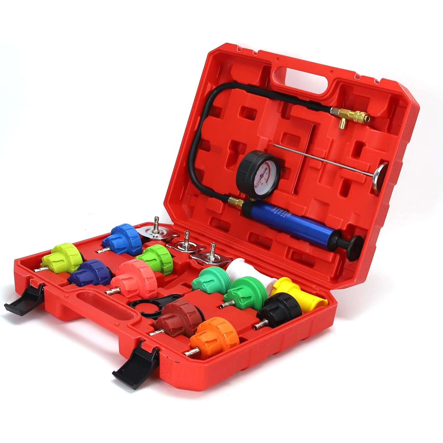 Radiator-Pressure-Tester-Kit-18PCS-Automotive-Water-Tank-Manual-Pump ...
