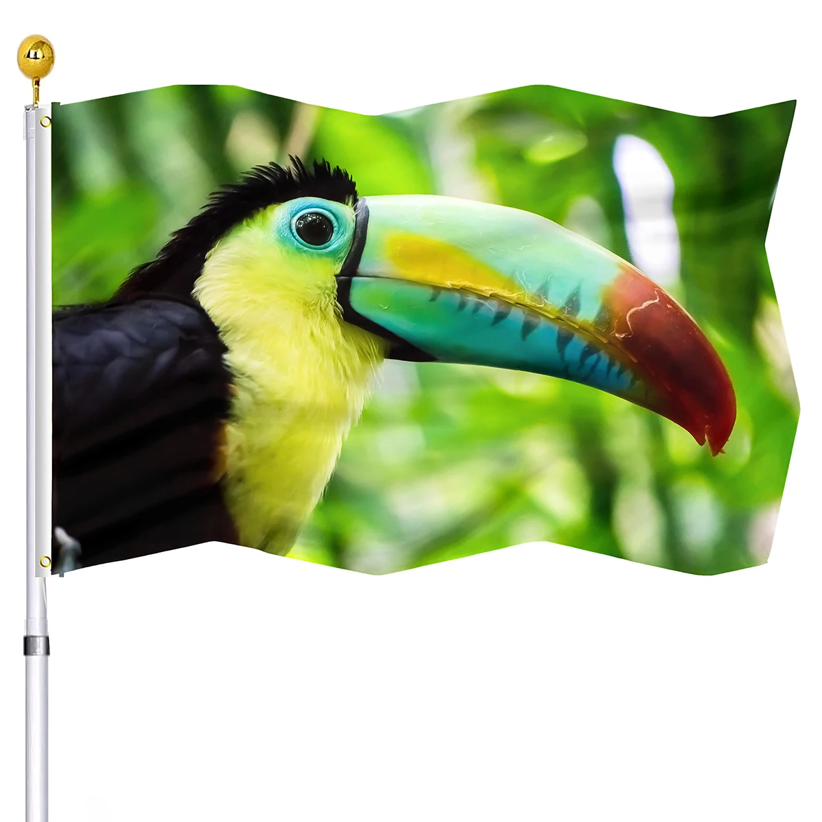 Toucan Flag Natural Wildlife Double Stitched Flags Banners with Brass ...