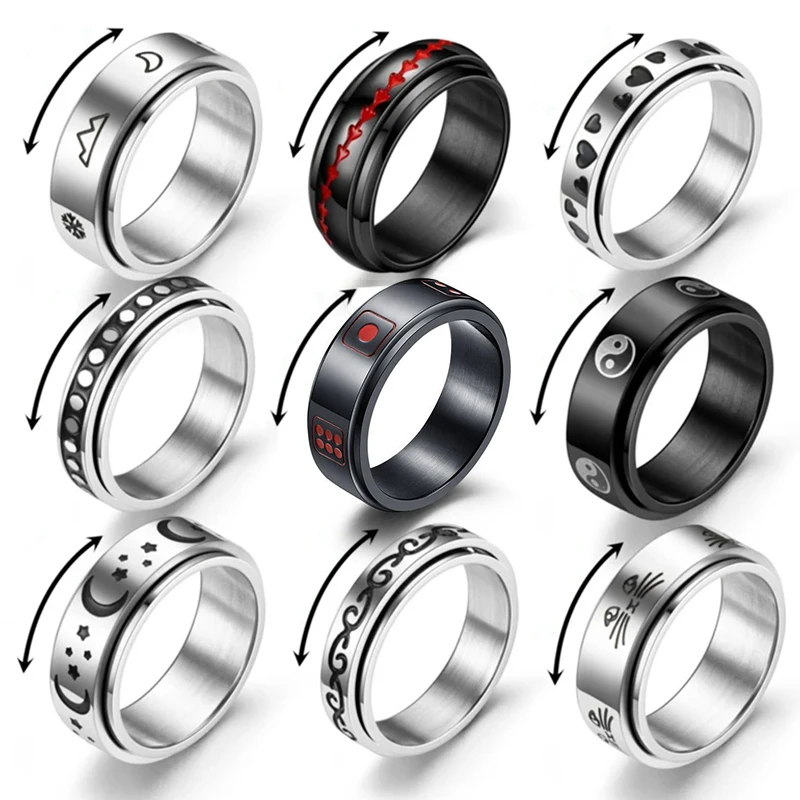 Anxiety-Ring-For-Women-Men-Moon-Fidgets-Rings-Trend-Punk-Rings-Fashion ...