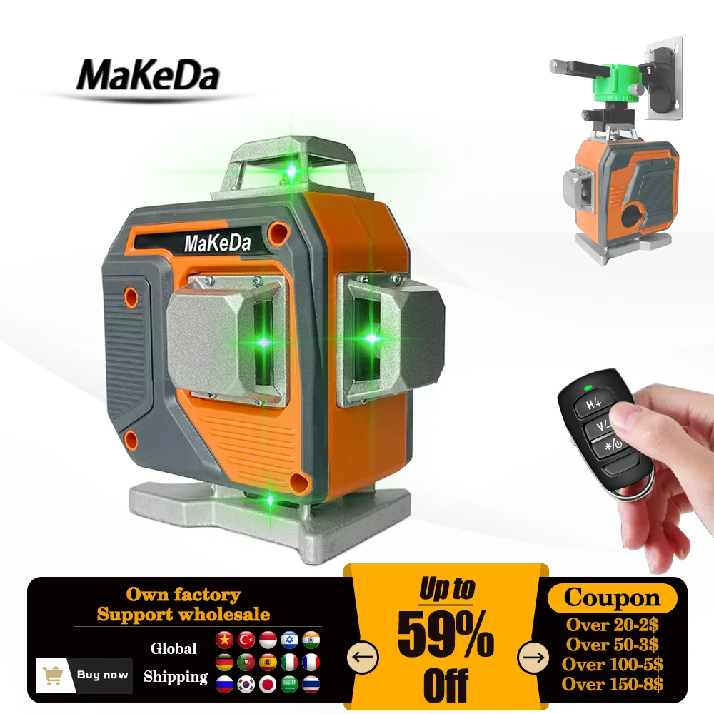 MaKeDa-Laser-Level-12-16-Lines-3D-4D-Self-Leveling-360-Horizontal-and ...