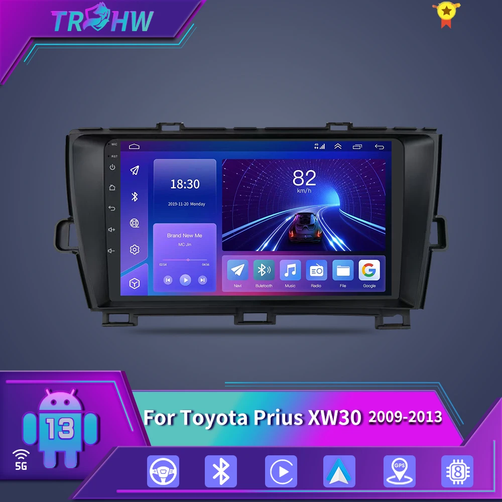 For Toyota Prius 2009 2010 2011 2012 2013 2015 XW30 Wireless Carplay ...
