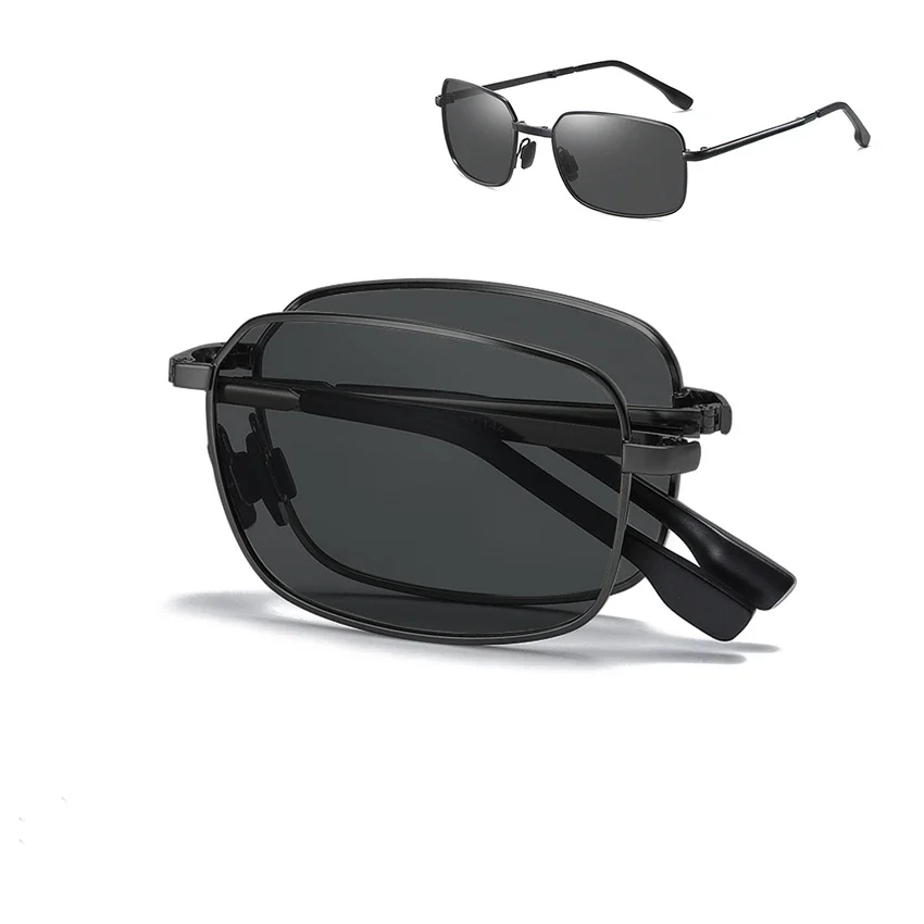 Uv400 Polarized Sunglasses Man Portable Foldable Round Frame Shade ...