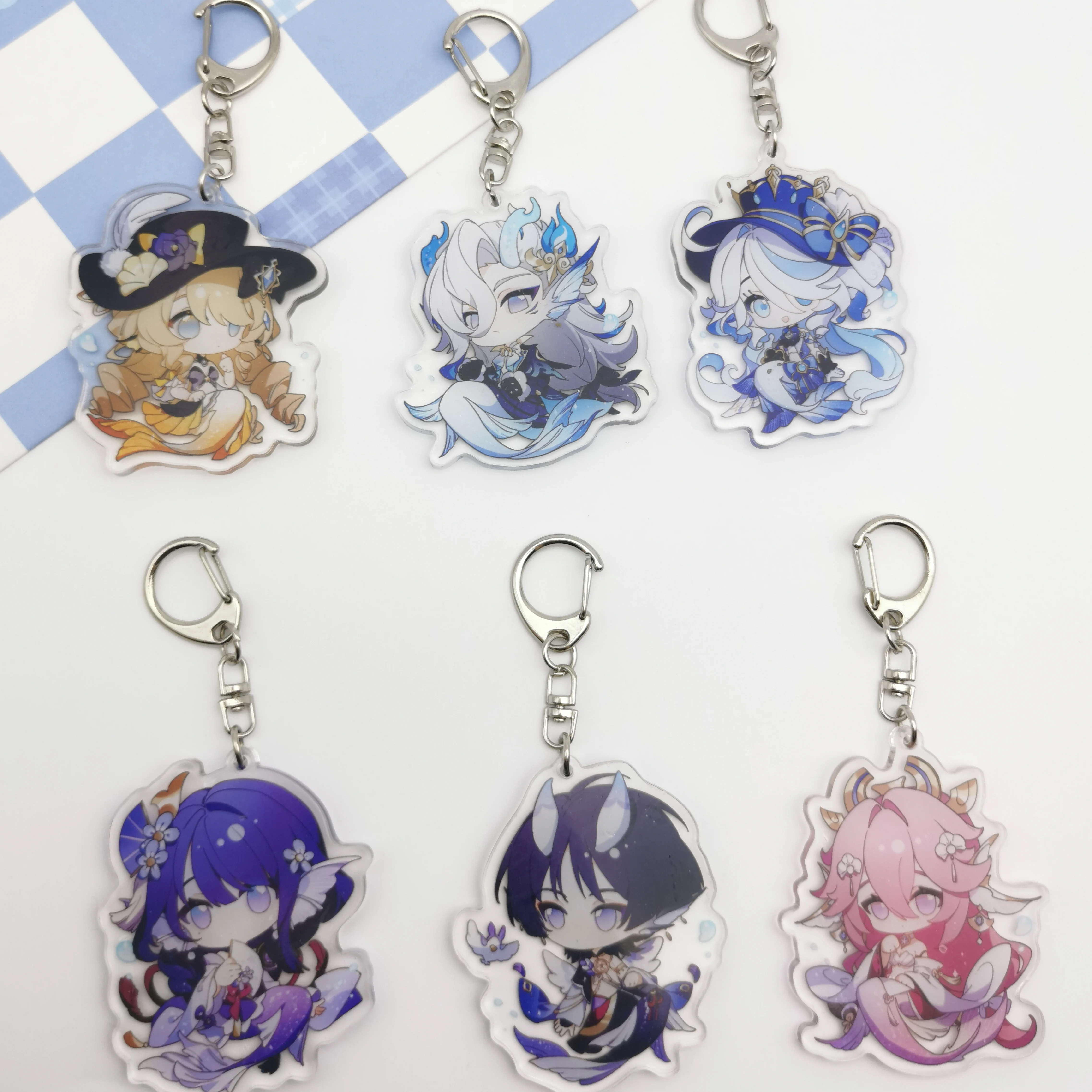 1Pc-Anime-Game-Genshin-Impact-CuteFurina-Neuvillette-Girl-Boy-Keyring ...