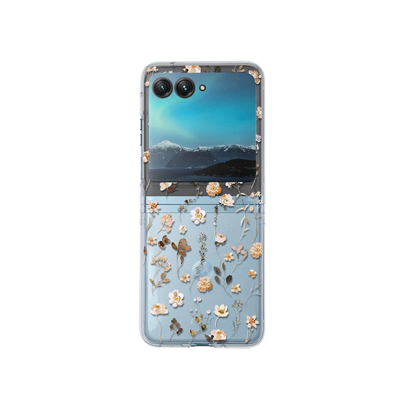 Flower Transparent Folding Case with Bracelet - Shockproof Hard PC ...
