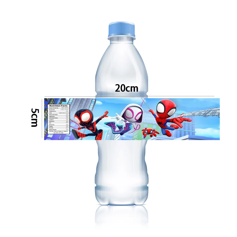 Etiquetas para envolver botellas de agua con el logo de Spidey y sus ...