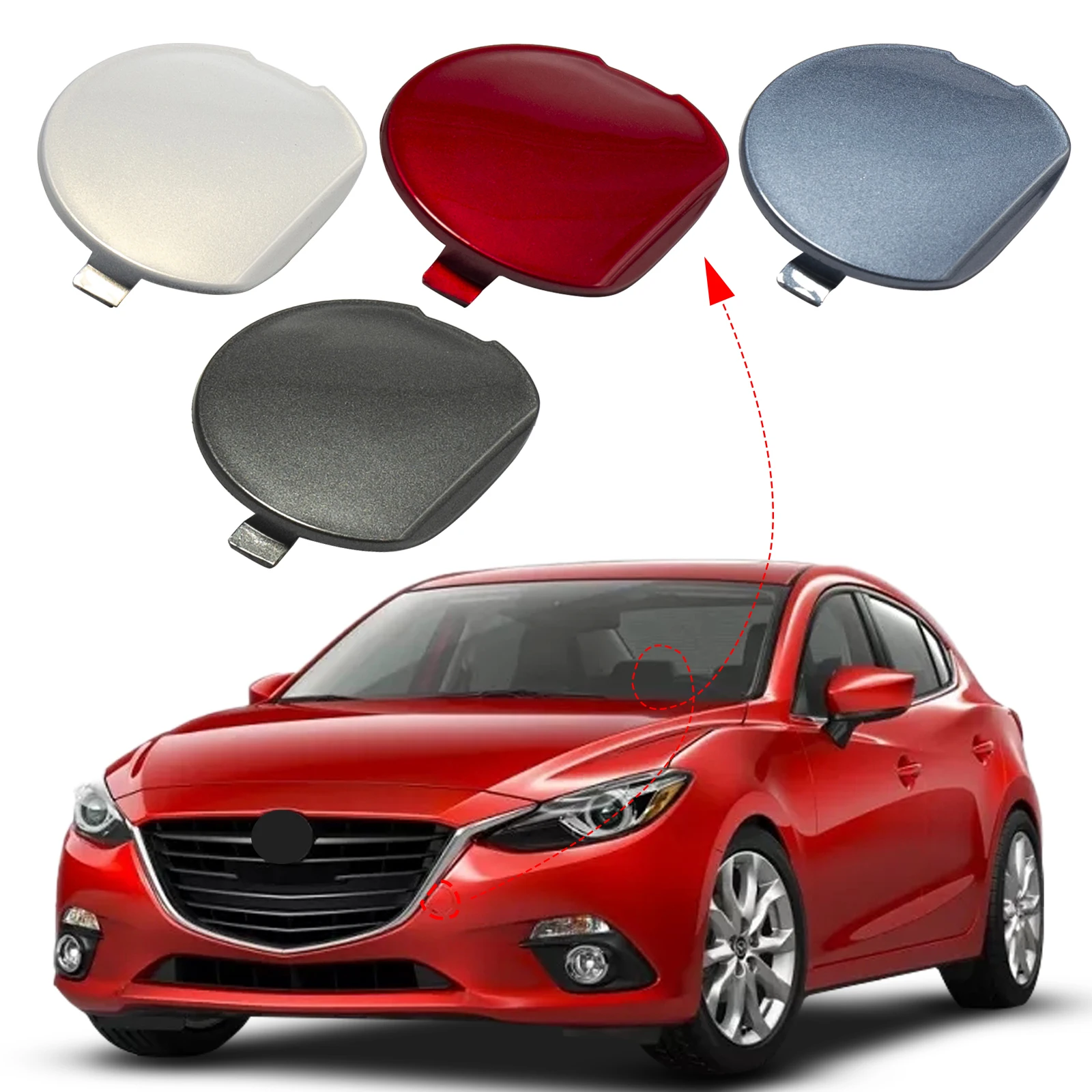 Front Bumper Tow Hook Cover Cap Towing Eye For Mazda 3 Axela ...