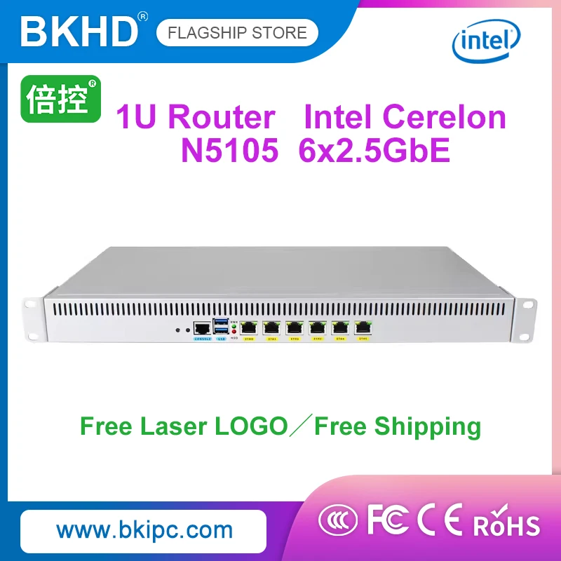 BKHD-1U-Rackmount-Celeron-N5105-6x2-5G-Ethernet-Household-Commercial ...