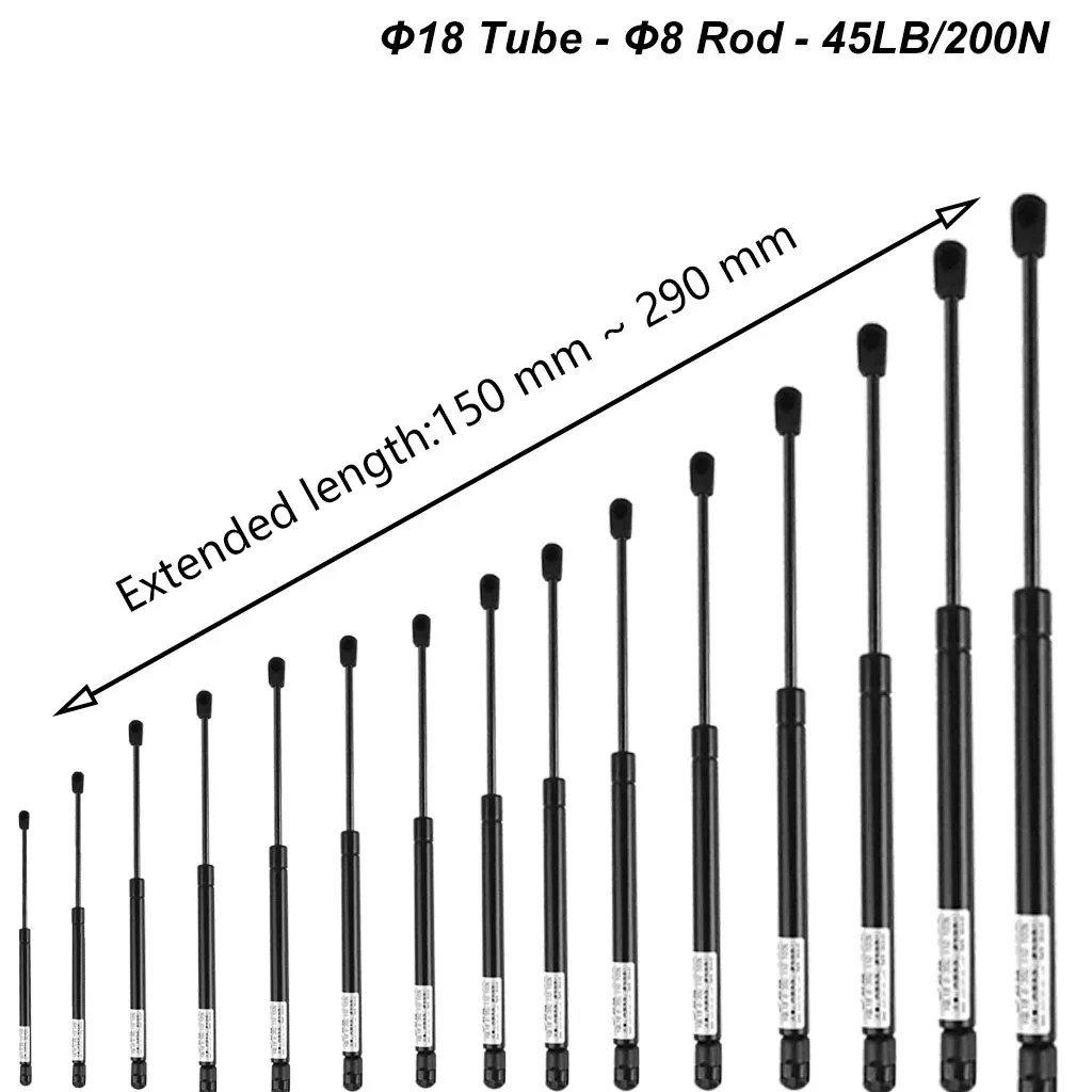 2PCS-200N-45LB-150-290mm-Universal-Gas-Strut-Ball-Socket-Lift-Support ...