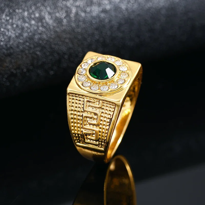 Luxurly-Inlaid-with-Green-Zircon-Rings-for-Men-Husband-Fashion-Men-s ...