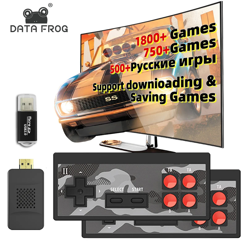 Data Frog 4k Hd Video Game Console Built In 1800 Classic Games Mini ...